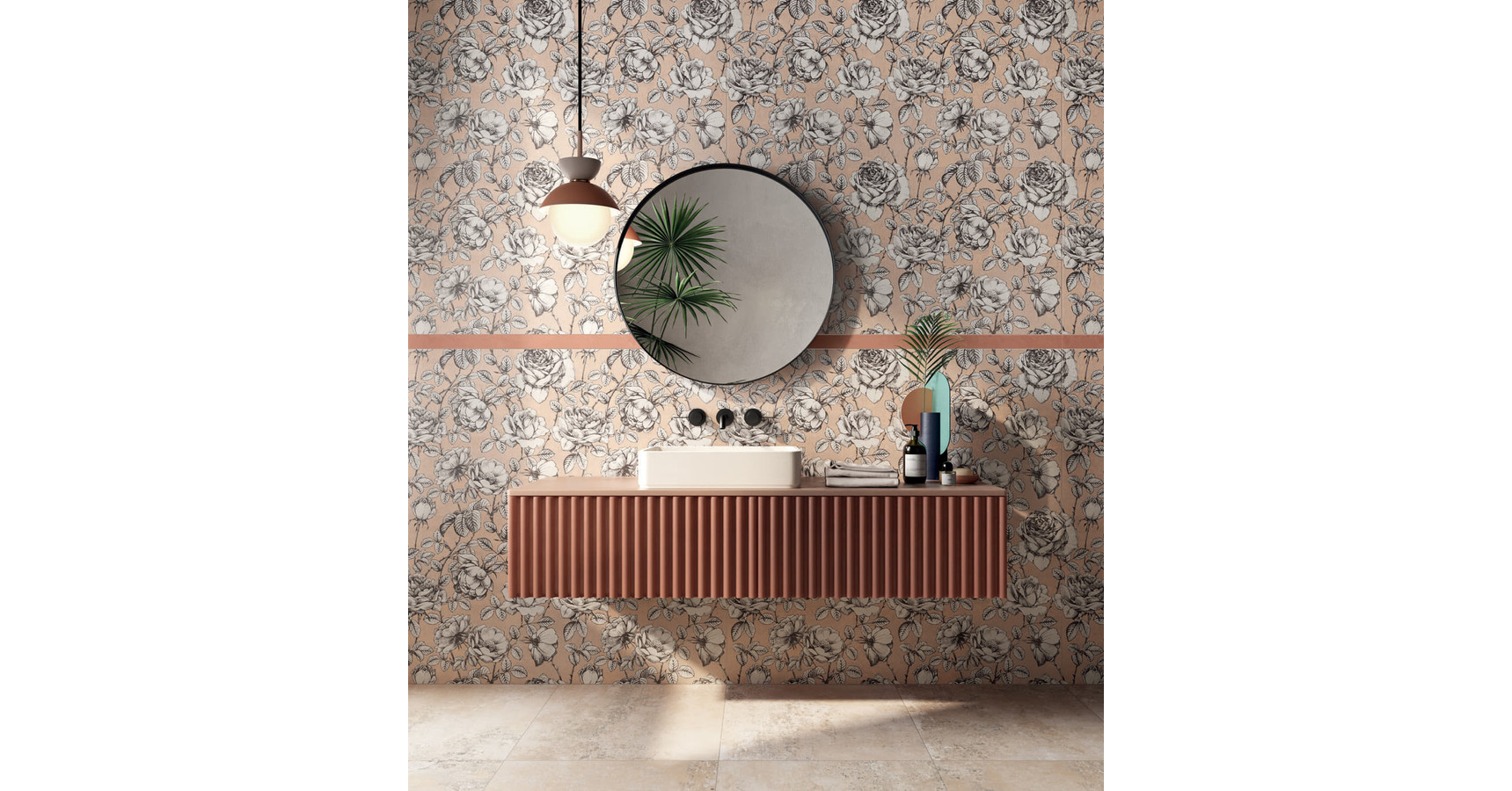 ABK Wide & Style Roses 60×120 nat. rett. beltéri és kültéri padló- és ...